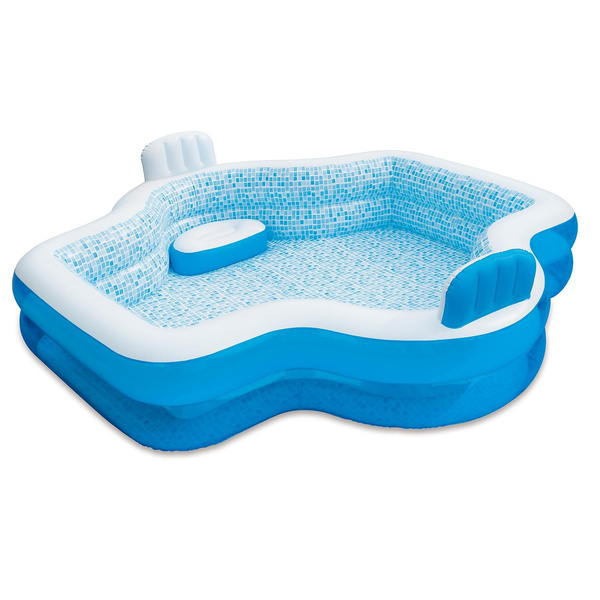 Summer Waves Inflatable Family Pool with 2 Built In Cushioned Seats ...