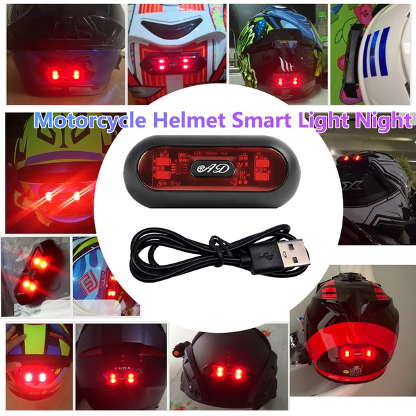 Motorcycle Accessrioes Helmet Smart Light Night Cycling Safety Signal ...