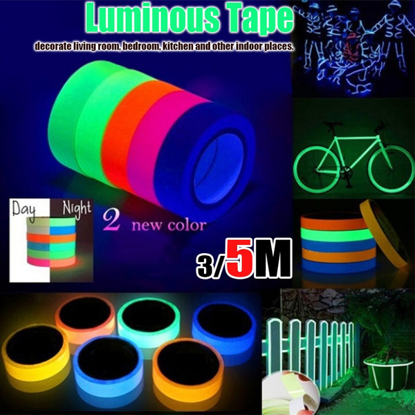 3M/5M Luminous Tape Self-adhesive Glow In The Dark Safety Stage Home ...