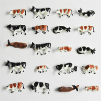 20Pcs 1:87 Ho Scale Simulation Model Painted Farm Animals Mixed Color ...