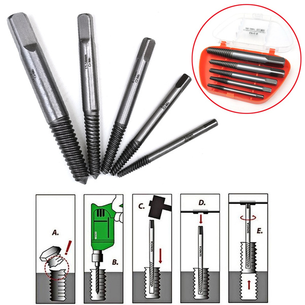 Stripped Screw Extractor Drill Kit, Broken Damaged Bolt Extractor Speed ...