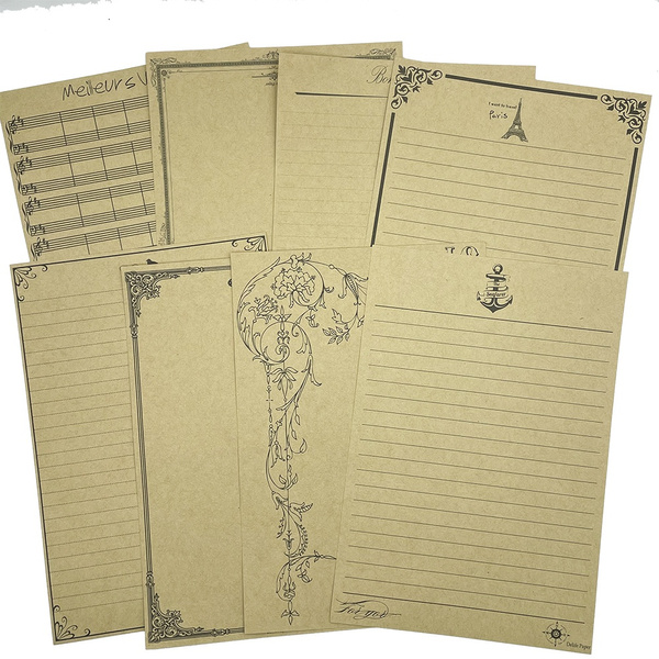 Letter Writing Stationary Paper - Vintage Lined stationery paper set 16 ...