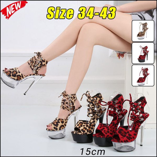 Summer 2021 Women Sandals Leopard Print Stilettos Catwalk Shows Shoes ...