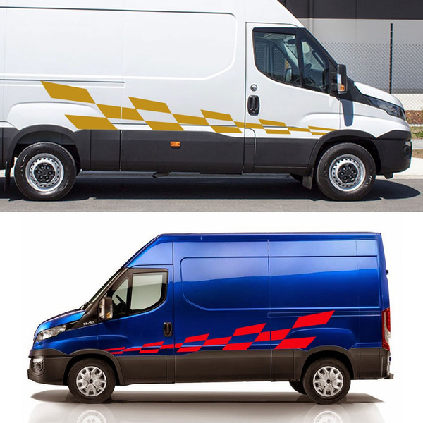 2PCS Car Door Side Stickers For IVECO DAILY LWB Van Camper Motorhome ...