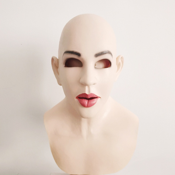 Full Head Mask Creepy Wrinkle Face Mask Latex Cosplay Party Props Full ...