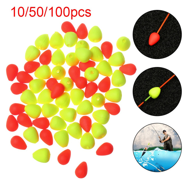 10/50/100Ppcs Float Tail Eye-catching Beans DIY Red/Yellow Tool Tackle ...