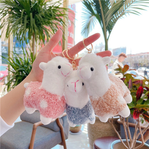 Soft Cotton Standing Alpaca Toys Stuffed Plush Doll Key Chain Animals ...