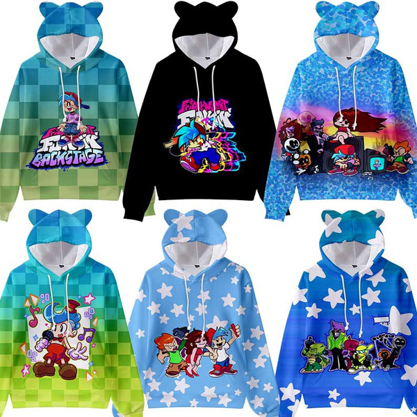 New popular game friday night funkin children's 3d printed cat ear ...