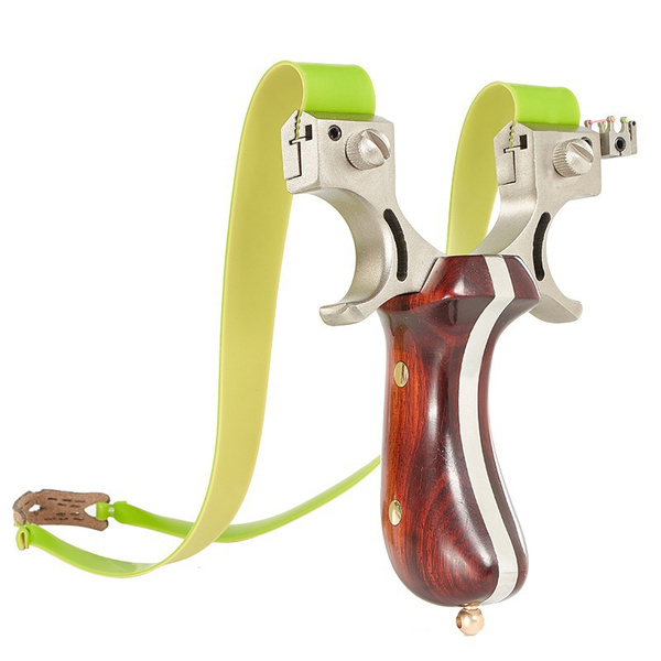 Wooden stainless steel slingshot suit Wolf slingshot with laser aiming ...