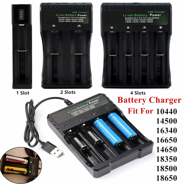 18650 Charger Single Double 1/2/4 Slot 3.7v Battery Charger ...