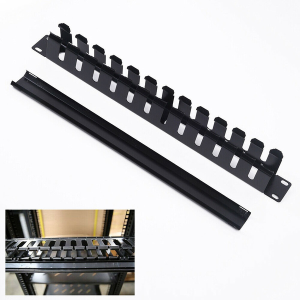 1U 19Inch Rack Mount Cable Management Bar Data Cabinet Cables Tidy Rack ...