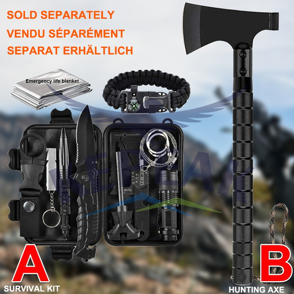 2021 New Emergency Survival Kit 12 In 1 Outdoor Survival Gear Tool,Survival Axe Folding Portable ...