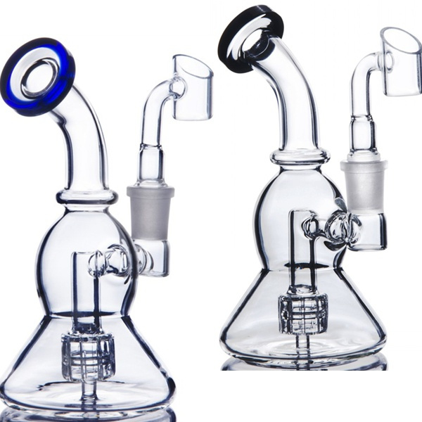 Blue Small Style Glass Burner Glass Oil Rigs Water Pipe Built-in Tire ...