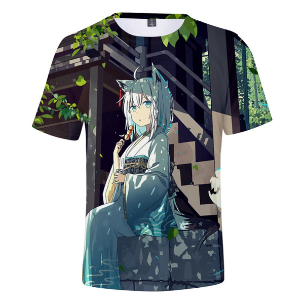 HOLOLIVE Shirakami Fubuki 3D Spring Summer Preppy Style Men/Women ...