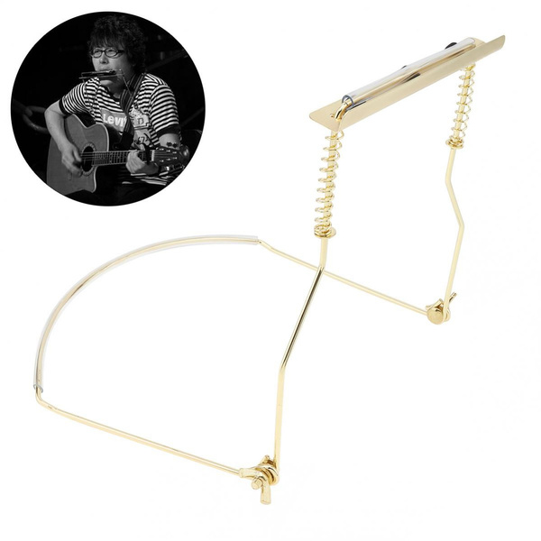 10 Holes Universal Metal Iron Harmonica Neck Holder Adjustable Mouth ...