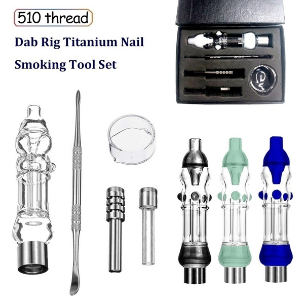 Dab Rig Kit Glass Bubbler Concentrate Honey Straw Dab Rig for Wax with ...