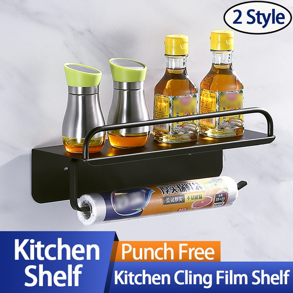 Kitchen Paper Roll Holder Cling Film Rack Shelf Cling Flm Storage Rack ...