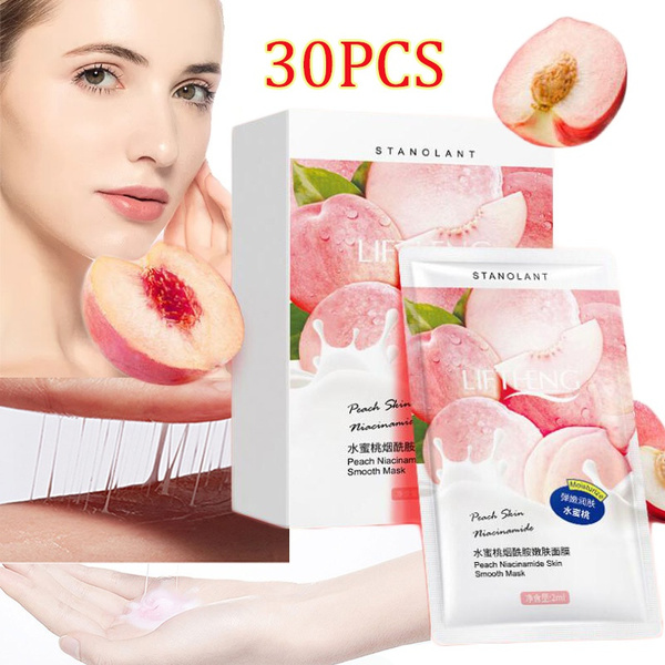 30pcs/lot Peach Niacinamide Sleeping Mask Shrink Pore Moisturizer ...