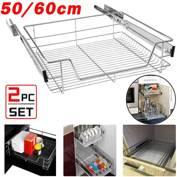 2021 New Kitchen Sliding Cabinet Telescopic Drawer 50/60cm Kitchen ...