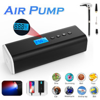 12V USB Mini Portable Inflator with LED Light and LCD Display ...
