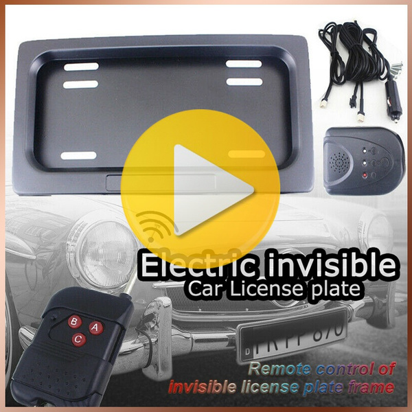 US Hide-Away Shutter Cover Up Electric Stealth License Plate Frame with ...
