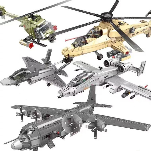 Xingbao Military Bricks Series Fighter F35 Fighter WZ10 Copter AC130 ...