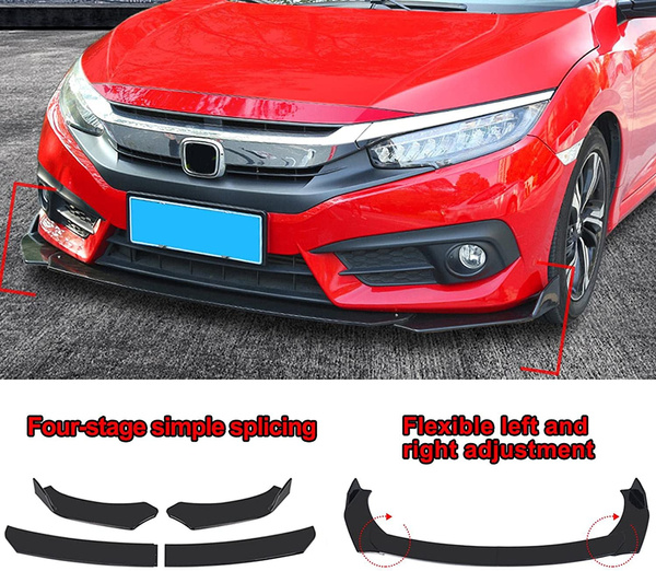 Front Bumper Lip Splitter Protector Replacement,4-Stage Adjustable, ABS ...