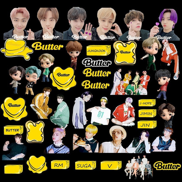 KPOP BT 8th Anniversary Commemorate Album Butter Stickers Cute Cartoon ...