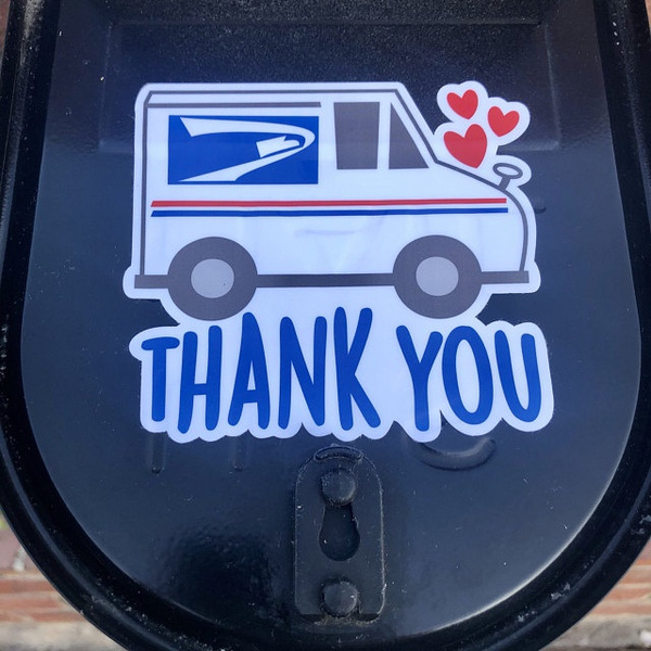 Mailbox Thank you Sticker Mailbox Post box Decal Delivery Truck Thank ...
