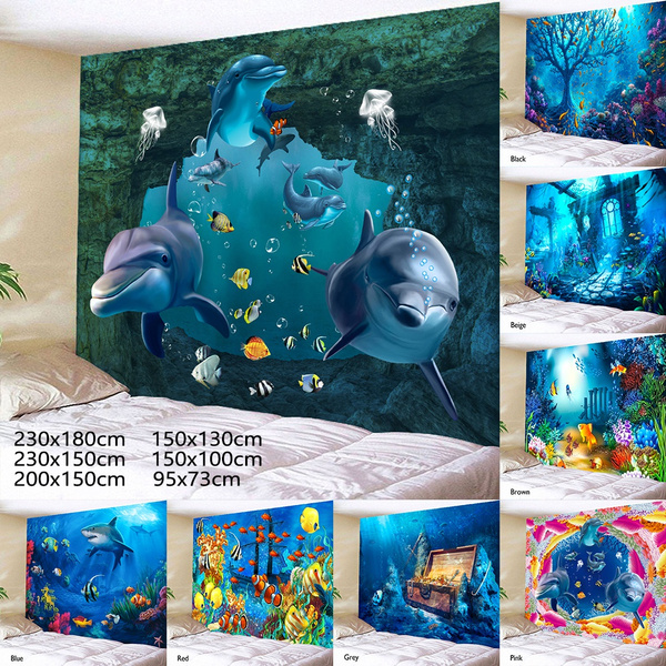 Wonder Ocean Tapestry Wonder Tapestries Sea Life Tapestries Dolphins ...