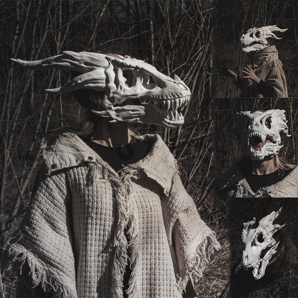 New Halloween Dragon God Dragon Bones Mask Cosplay Skull Mask Eco ...