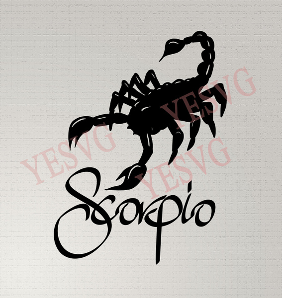Set of 2 Scorpio Scorpion Clipart Astrology Vinyl Decal Sticker | Wish
