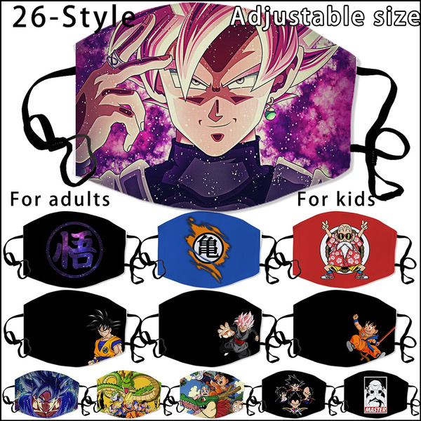 Japanese Anime Dragon Ball Z Goku Elastic Adjustable Mask Soft Dust ...