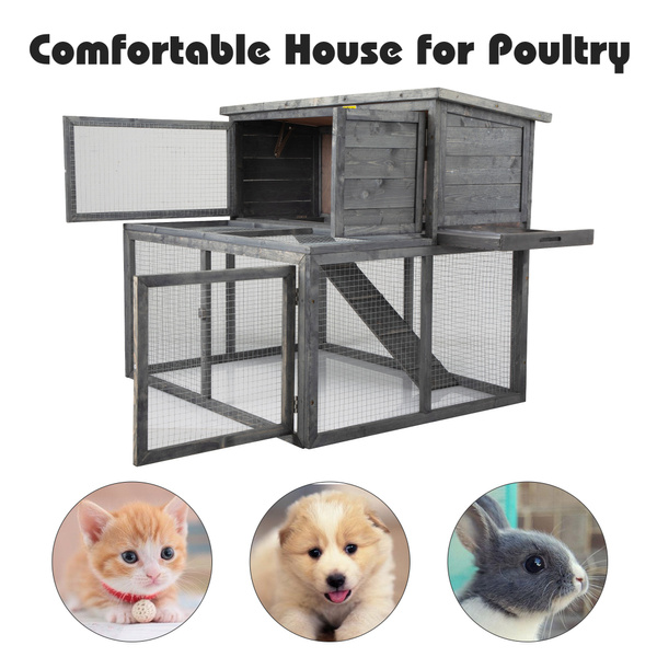 Outdoor Chicken Coop Garden Hen Hut Poultry Hutch Bird Rabbit Cage | Wish