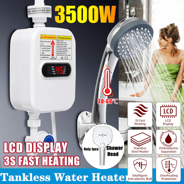 3500W 220V 3s Fast Heating Tankless Household Instant Electric Hot ...
