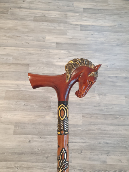 Horse head walking stick, handmade, wood carved walking cane | Wish