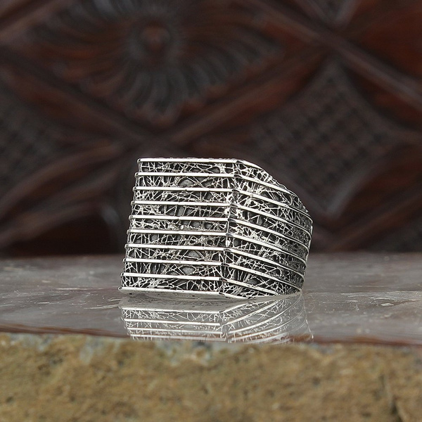 Patterned 925 Sterling Silver Men Ring Fine Jewelry Fashion Rings For ...