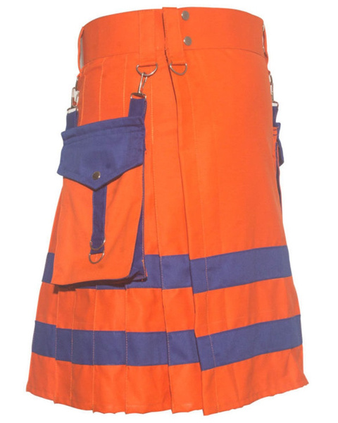 Firefighter Kilt Orange For Men Utility Kilt / 100% Cotton Kilt ...