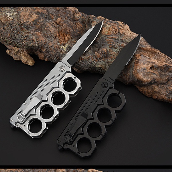 Knuckle Dusters knife Tactical Spring Assisted Open Folding Pocket ...