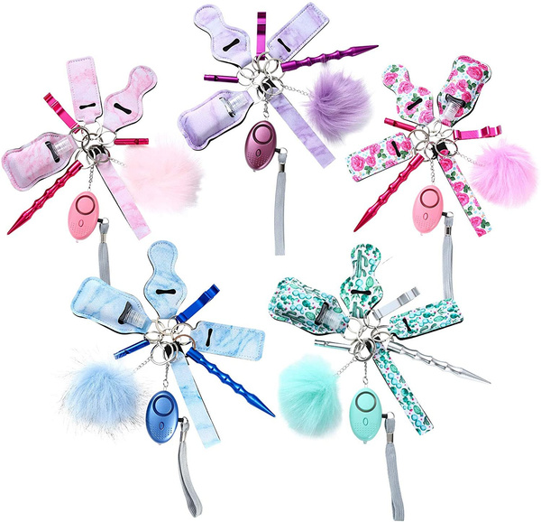 Self Defense Wristlet Keychain Set Personal Security Safety Alarm ...