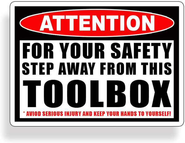 Tool Box Warning Sticker Step Away from My Toolbox Funny Custom Printed ...