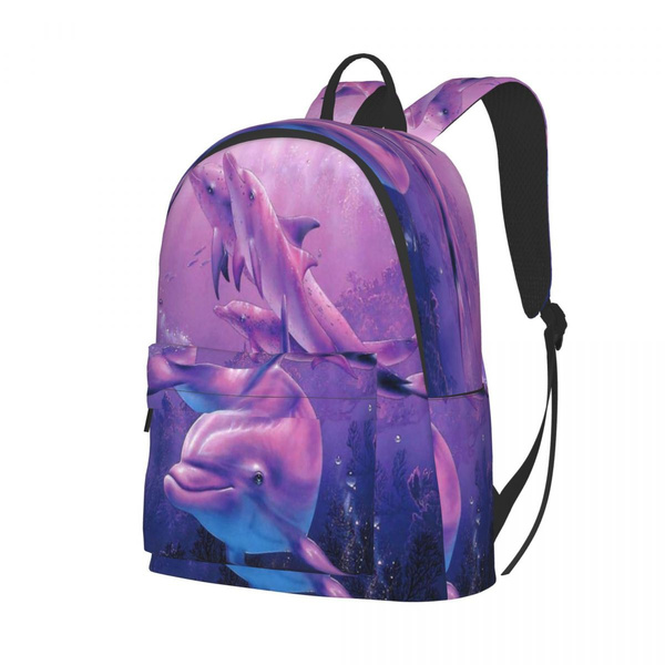Dolphin With Sunline Pink Purple Backpack | Wish