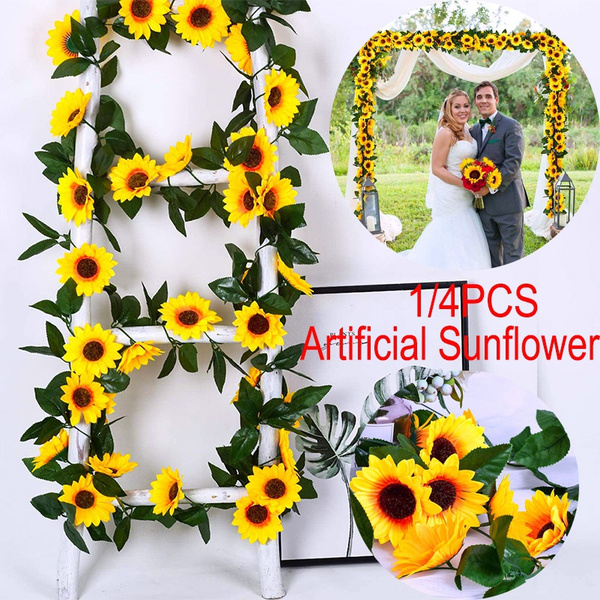 230Cm Artificial Silk Sunflower Garland Fake Hanging Flowers Vine with ...