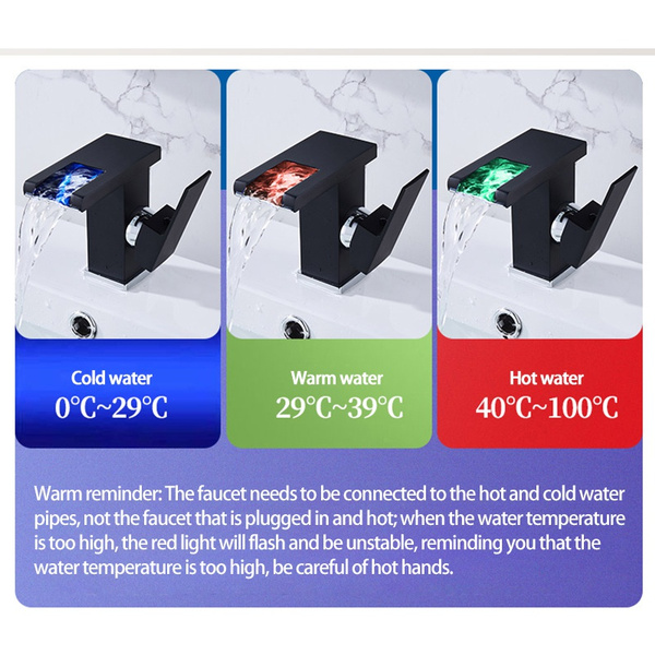 2021 New LED Light Up Basin Faucet Water Temperature Regulating ...