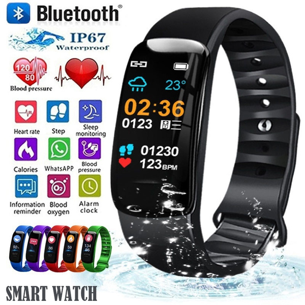 Health Bluetooth Smart Band Colorful Display Screen Waterproof Fitness ...