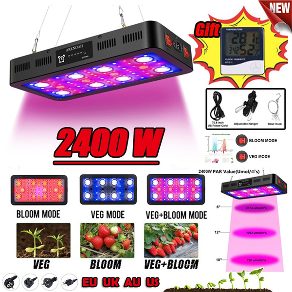 2400W Grow Lights for Indoor Plants with Timer Control, Full Spectrum ...