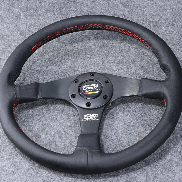 14inch/350mm Mugen Real Leather Tuning Sport Drifting Steering Wheel ...
