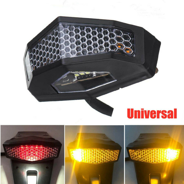 12V Universal Motorcycle LED Rear Fender Brake Stop Tail Light Motor ...