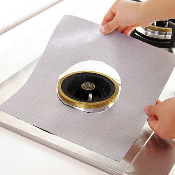 Gas Stove Cooker Protectors Cover/Liner Clean Mat Pad Gas Burner Covers ...