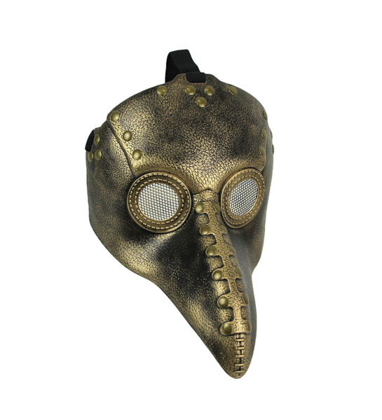 Metallic Gold Plague Doctor Mask Crow Beak Masquerade Bird Nose Raven ...